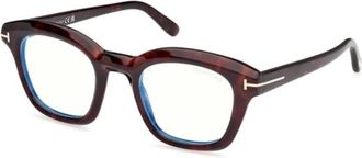 Tom Ford Homme, Accessoires, Brun, Taille: 49 MM Blue Block Square Optical Frame