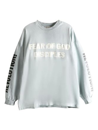 Fear of God Disciple T-Shirt mit grafischem Print - Blau