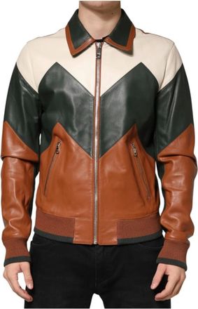 Dolce & Gabbana Homme, Vestes, Multicolore, Taille: L Blouson de motard zipp&eacute; int&eacute;gral
