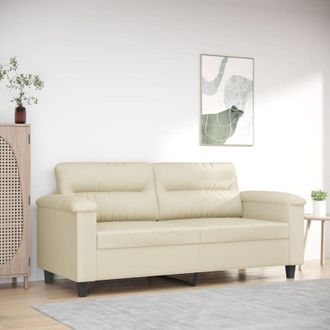vidaXL Vidaxl - Canap&eacute; &agrave; 2 places Cr&egrave;me 140 cm Similicuir