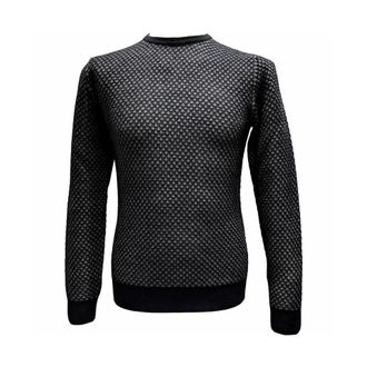 L.B.M. 1911 Slimfit Wabenmuster Jersey mit Kontrastdetails - - Knitwear - Herren - Blau - M