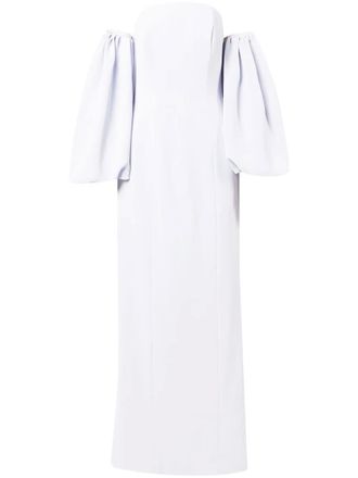 Bazza Alzouman robe longue &agrave; &eacute;paules d&eacute;nud&eacute;es - Bleu