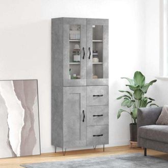vidaXL Maison Exclusive Highboard Betongrau 69,5x34x180 cm Holzwerkstoff