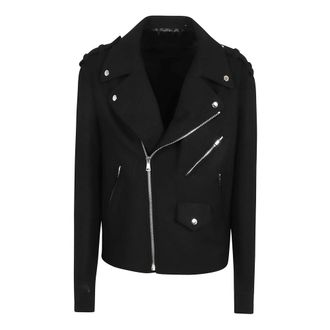 Balmain Schwarze Woll Bikerjacke Aw24 - - Jackets - Herren - Schwarzk - L