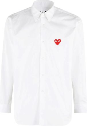 Comme Des Gar&ccedil;ons Homme, Chemises, Blanc, Taille: M Red Heart Longsleeve T-Shirt