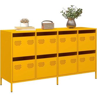 vidaXL Vidaxl - Buffet jaune moutarde 135x39x73,5 cm acier lamin&eacute; &agrave; froid