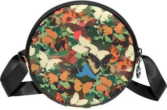 Generic Sac &agrave; bandouli&egrave;re rond pour femme, petit sac &agrave; bandouli&egrave;re avec fermeture &eacute;clair, bretelles r&eacute;glables, style d&eacute;contract&eacute;, pour femmes et filles
