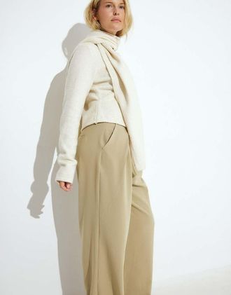 NA-KD Pantalon de costume large &agrave; taille haute - Beige kaki-Neutral
