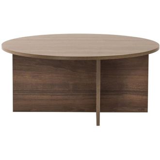 Hanah Home Table basse en bois Soleil - 90 x 90 x 40 cm - Noyer