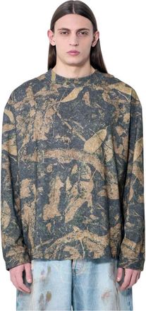 Acne Studios Homme, Tops, Brun, Taille: L Camouflage Crewneck T-Shirt