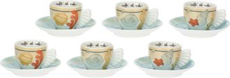 Thun Set 6 Kaffeetassen aus Porzellan Mare zum Verlieben