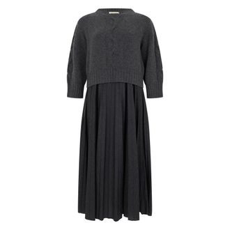 Max Mara Robe Longue Calco - Femme - Robes - Gris - Taille: 40 FR