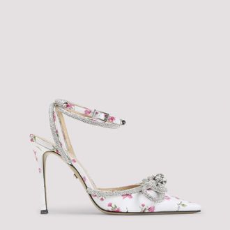 Mach & Mach Sandales &agrave; talons hauts en satin fleuri Cheri &agrave; double noeud