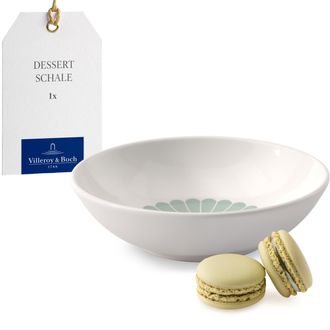Villeroy & Boch Fleur vert Dessertschale grün, Spülmaschinenfest, Mikrowellensicher, Schale für Desserts, Snacks & Beilagen, Kleine Schüssel für Nachtisch, Bowl Blume