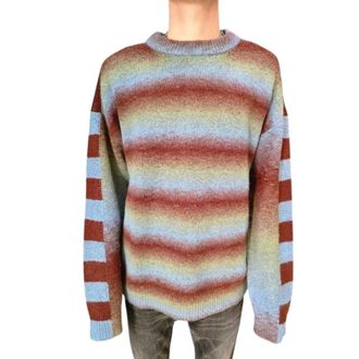 Paul Smith Pull ray&eacute; col rond brique ciel amande Paul Smith Homme M2R A064 W22833 40 - Homme - Pulls - Multicolore - Taille: S