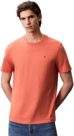 Calvin Klein T-Shirt Manches Courtes Homme Smooth Solid Tee avec Col Ras-du-Cou, Orange (Mecca Orange), L