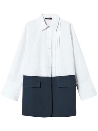 Twin-Set Hemdkleid in Colour-Block-Optik - Blau