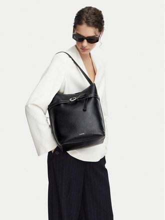 Calvin Klein Handtasche Buckle Medium Bucket LV04F3551G Schwarz
