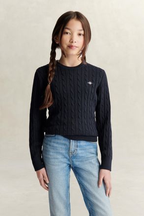 GANT Teenager Teen Girls Pullover mit Zopfmuster (122/128) EVENING Blau