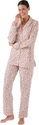 Damart Pyjama Boutonn&eacute; Thermique Thermolactyl Femme Marron Imprim&eacute; Taille 34-36 (XS)