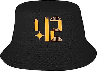 Generic Chapeau De Godet Skyline De Pittsburgh 412 Chapeau De P&ecirc;che &Agrave; Large Bord Pliable Bonnet Soleil, pour Sports, La Randonn&eacute;e, De P&ecirc;che, 56-58cm