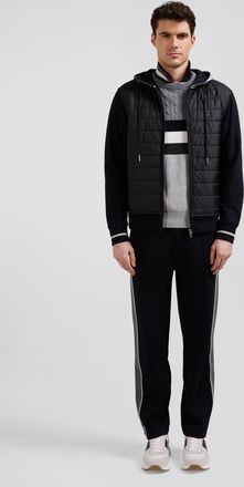 Eden Park Sweatshirt Zipp&eacute; Bimati&egrave;re &Agrave; Parmenture Matelass&eacute;e Noir Et Marine Coupe Regular