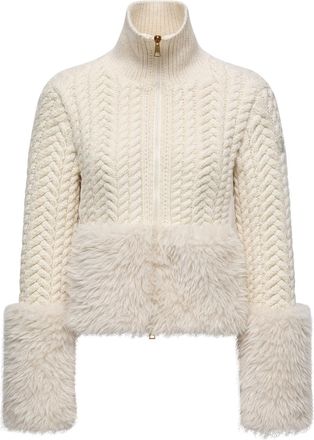 Moncler Cardigan zippé en laine mélangée