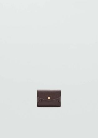 Mango Petit porte-monnaie &agrave; rabat chocolat - Femme - Taille unique - MANGO