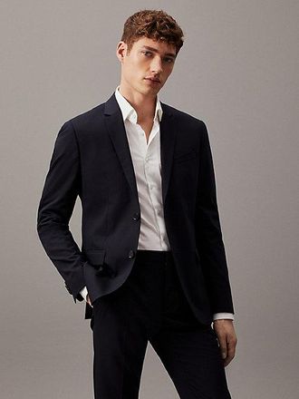Calvin Klein Einreihiger Schmaler Blazer Aus Stretch-wolle - Midnight Navy - Herren - 44