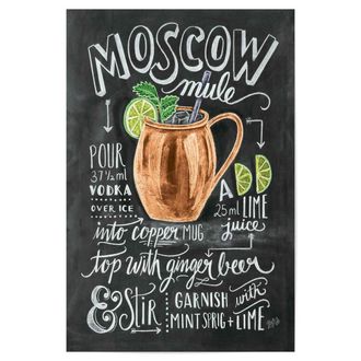 artboxONE Poster 45x30 cm Cocktails Typografie Moscow Mule - Bild moscowmule Cocktail getr&auml;nk