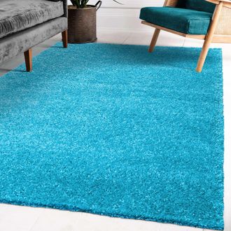 Impression Wohnzimmerteppich - Hochwertiger &Ouml;ko-Tex zertifizierter Fl&auml;chenteppich - Solid Color Teppich Aqua - Gr&ouml;&szlig;e 140x200