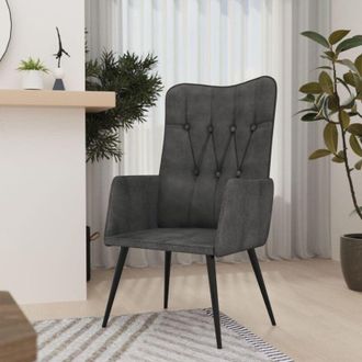 vidaXL Ohrensessel Schwarz Canvas Vidaxl