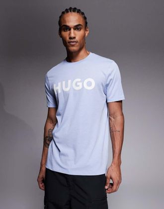 HUGO BOSS HUGO Red - Dulivio - T-shirt &agrave; logo - Bleu clair