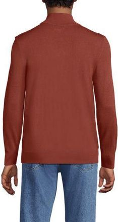 Lands End CashTouch Feinstrick-Pullover mit Rei&szlig;verschluss, Herren, Gr&ouml;&szlig;e:52-54 regular, Braun, Polyester, by Lands End