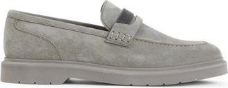 Brunello Cucinelli Femme, Chaussures, Gris, Taille: 38 1/2 EU Leather Mocassins