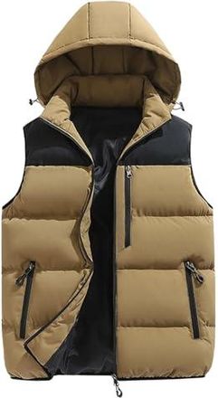 Generic Gilet matelass&eacute; chaud &agrave; fermeture &eacute;clair pour homme, sans manches, amovible, &agrave; capuche, d&eacute;contract&eacute;, hiver, doudoune, v&ecirc;tements dext&eacute;rieur pour hommes