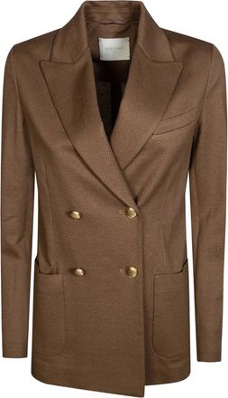 Circolo 1901 Femme, Vestes, Brun, Taille: 38 FR D.p. Bottone Oro Lino Cotone Operato