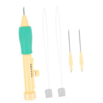 Angoily Punch Needle Set DIY Stickerei Werkzeug Set Langlebig und Sicher für Anfänger Geeignet Inklusive Ersatznadeln für Wolle Filz und Feine Stoffe Grün