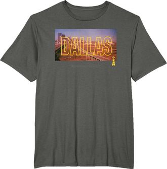Dallas Paris T-Shirt: Klassisch, Crew-Ausschnitt, Schwarz, S, Unisex, Kurzarm, Polyester 100%
