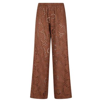 MC2 Saint Barth Blumige Cut-Out Braune Baumwollhose - - Trousers - Damen - Braun - XS