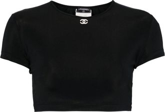 Chanel 1995 T-Shirt mit CC - Schwarz