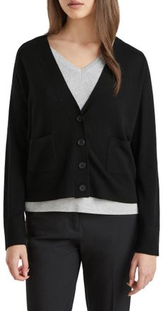 Benetton Damen Cardigan M/L 11ahd604r Strickjacke, Schwarz, XS