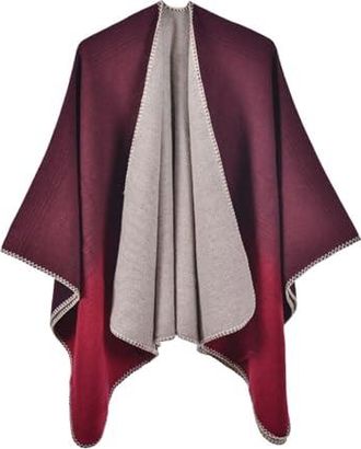 Generic Poncho Femme Hiver Chaud Chale Femme Hiver Chaud Cape Femme Effet enveloppant Cape Imprim&eacute;e Tendance Doubl&eacute;e Tr&egrave;s Chaude Polyvalente Saison Froide