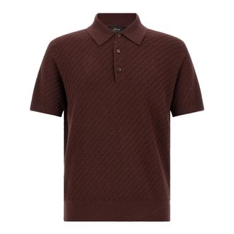 Brioni Homme, Tops, Brun, Taille: XL Polo Trama Weave