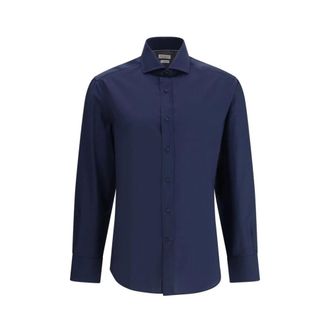 Brunello Cucinelli Homme, Chemises, Bleu, Taille: L Chemise &Eacute;l&eacute;gante en Coton
