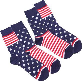 BESPORTBLE 2 Paar Baumwollsocken F&uuml;r Herren Und Damen Mit Amerikanischer Flagge Bequeme Lustige Usa Socken F&uuml;r Alltag Sport Und Freizeit Atmungsaktiv Und Leicht
