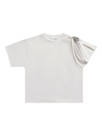 Area t-shirt à ornements en cristal - Blanc