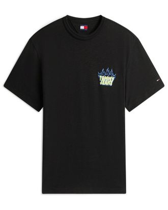 Tommy Hilfiger Strickshirt aus Baumwolle mit gummiertem Label-Print in