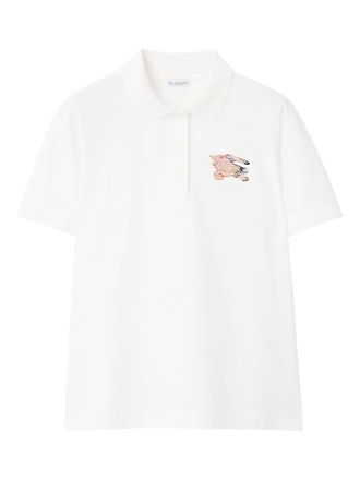 Burberry polo à logo brodé - Blanc