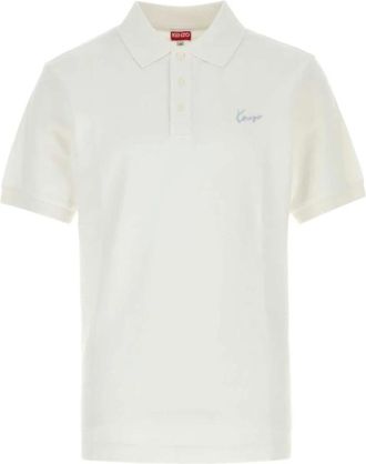 Kenzo Homme, Tops, Blanc, Taille: L Polo Slim Brod&eacute; Signature